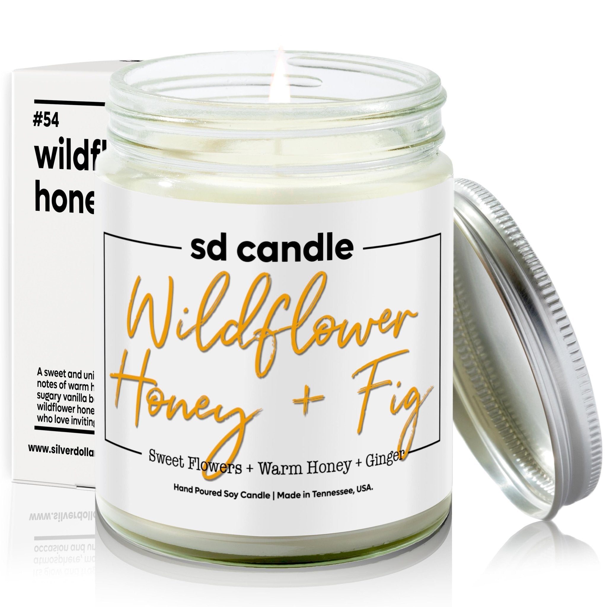 Wildflower Honey + Fig Scented Candle - 9/16oz 100% All-Natural ...