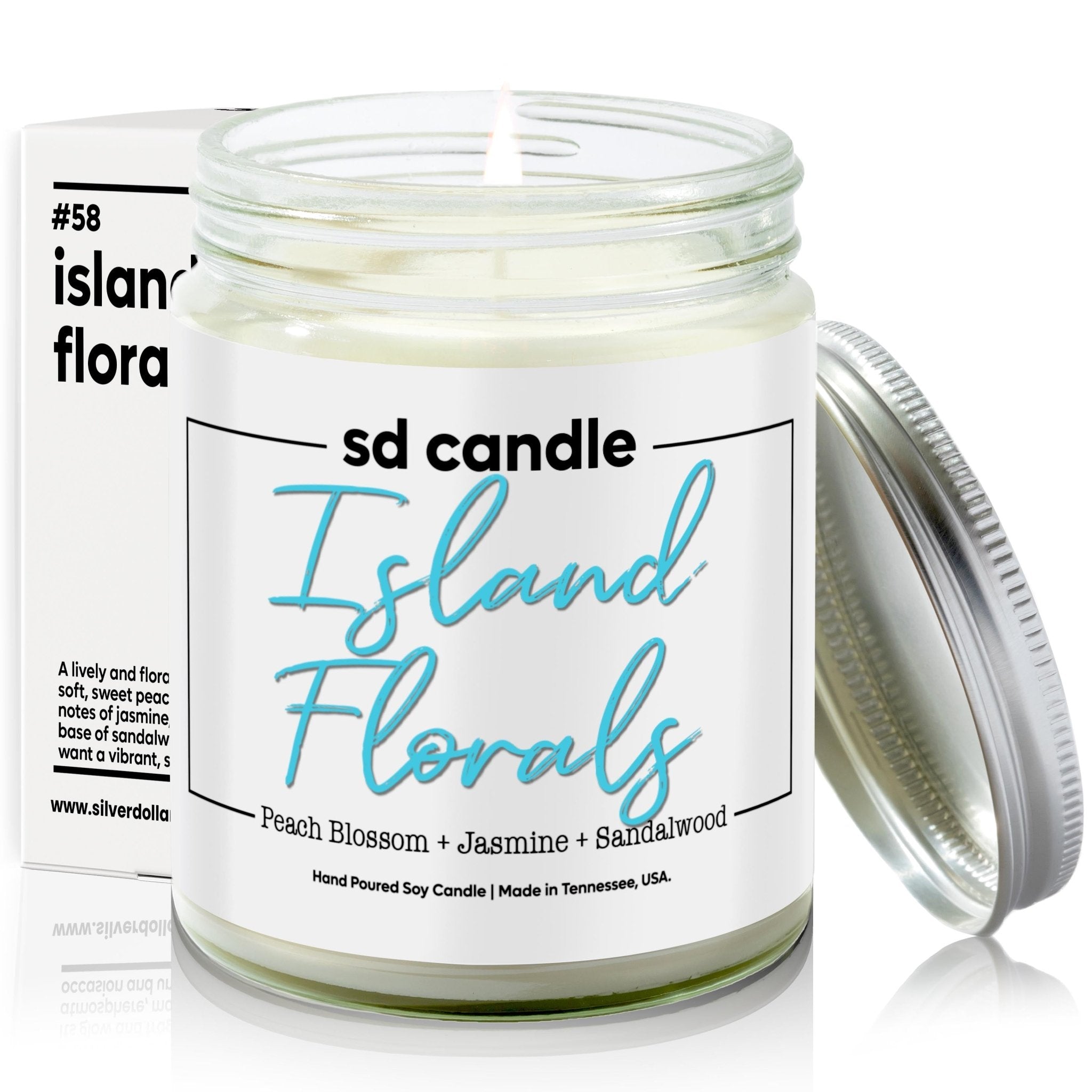 Island Florals Scented Candle - Floral Fragrance with Peach Blossom ...