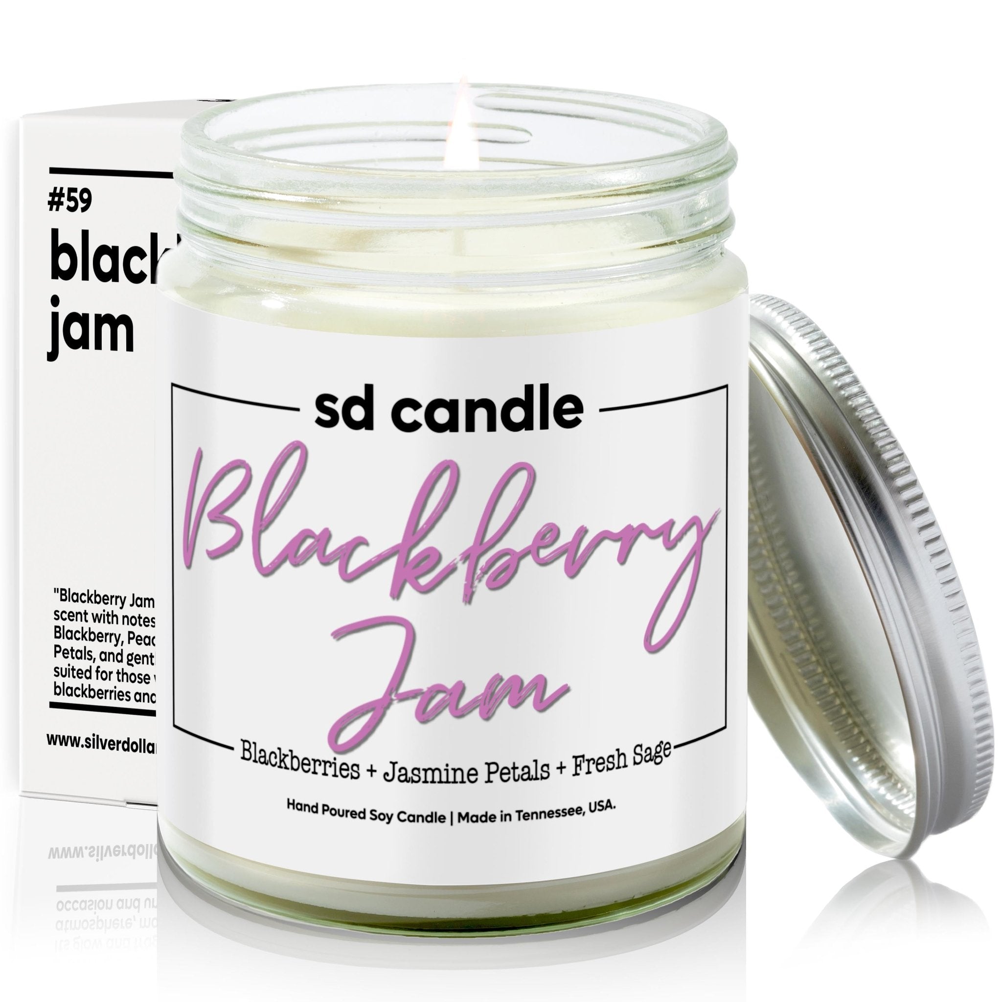 Blackberry Jam Scented Candle - Strong and Fruity Fragrance with Orange ...